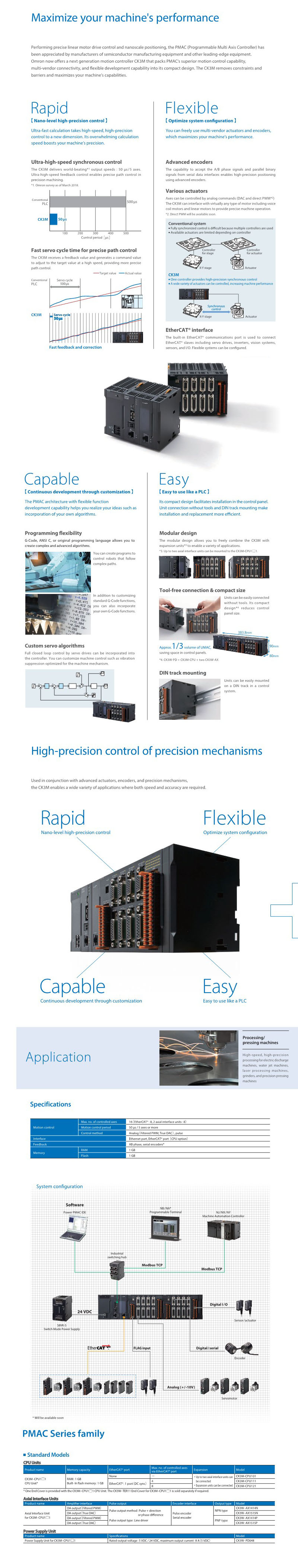CK3M-CPU111 OMRON KOREA 정식 수입품 / 프로그래머블 다축 모션 컨트롤러 / CK3M 시리즈 CPU 유니트 : 모션/포지션 센서 > 센서